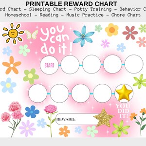 Flower Reward Chart for Kids - Butterfly Reward Chart - Toddler Reward ...