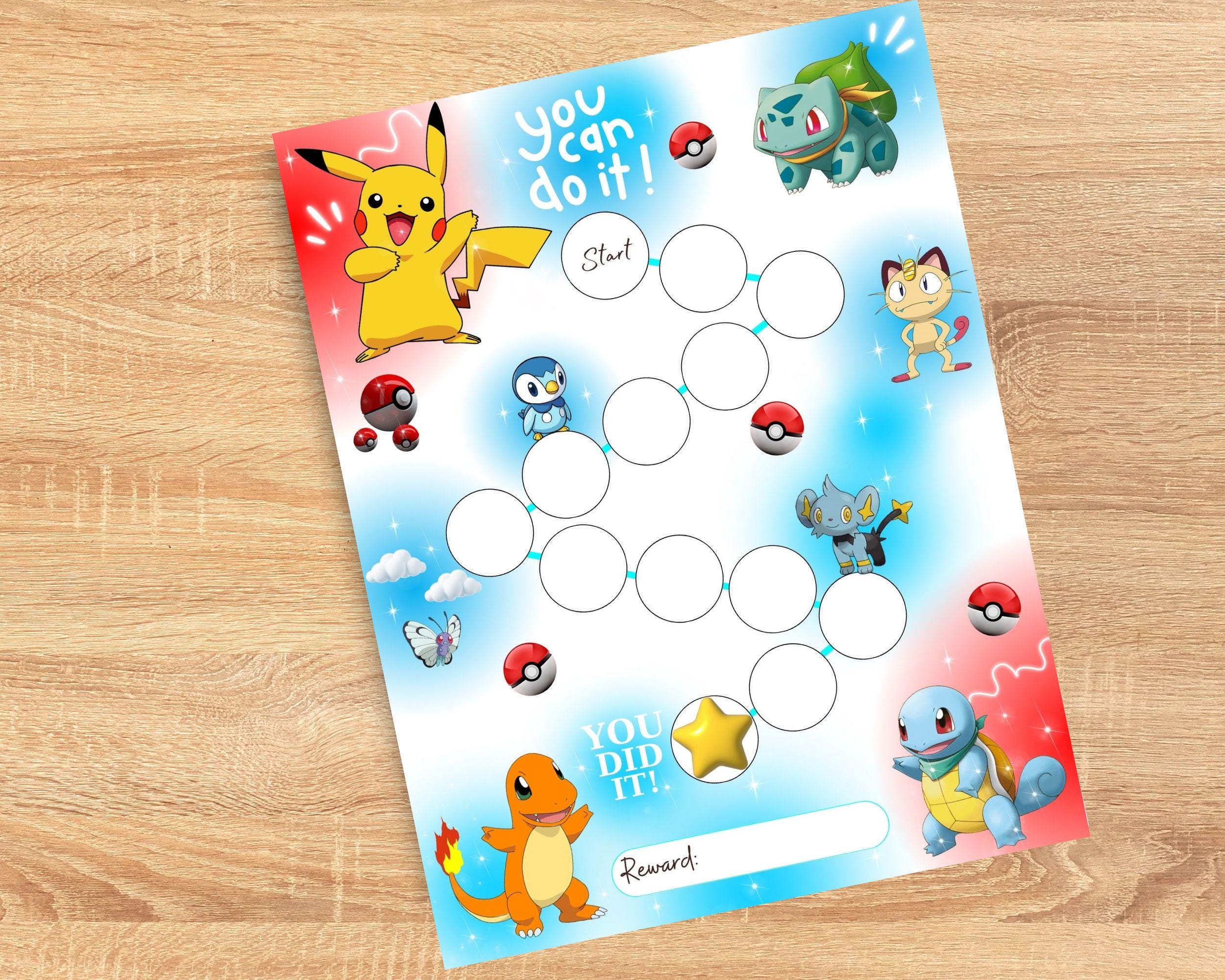 Printable Pokemon Reward Chart – Kids Behavior Tracker (digital ...
