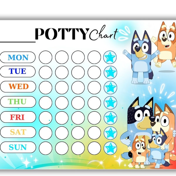 Bluey Potty Training Chart - Etsy UK