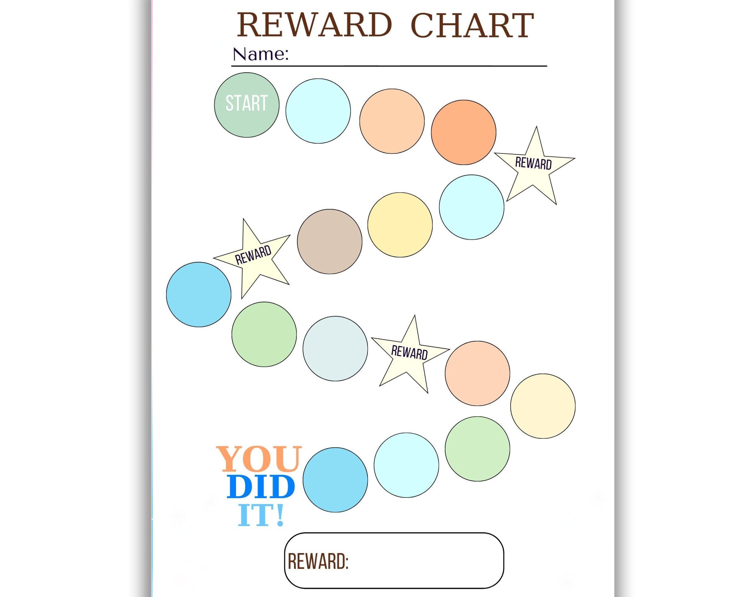 Printable Reward Chart Kids Reward Chart Toddler Reward Chart Potty ...