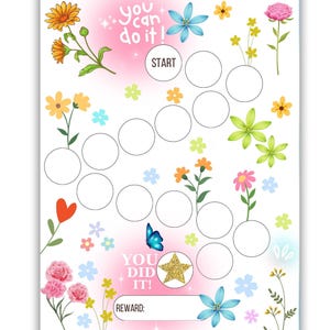 Flower Reward Chart for Kids - Butterfly Reward Chart - Toddler Reward ...