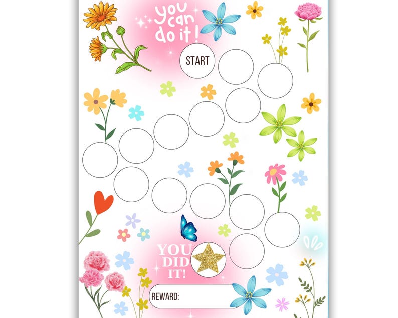 Flower Reward Chart for Kids - Butterfly Reward Chart - Toddler Reward ...