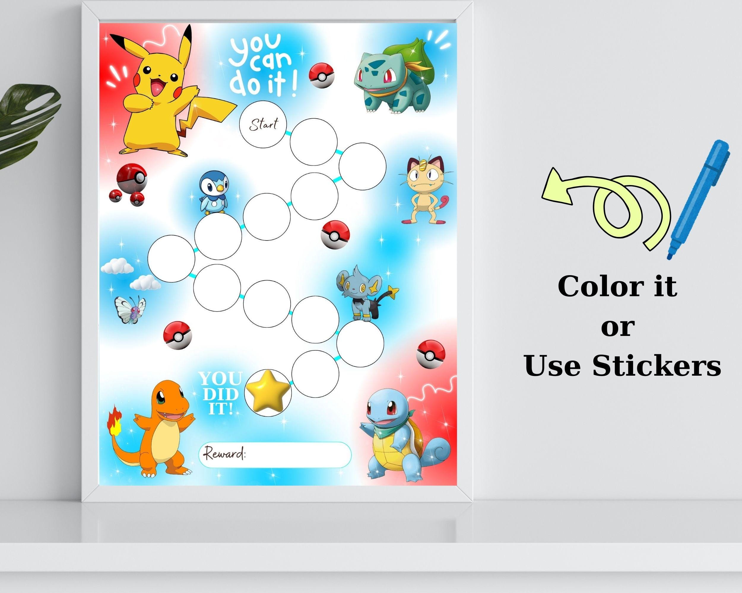 Printable Pikachu Reward Chart - Pokemon Themed Behavior Chart for Kids ...