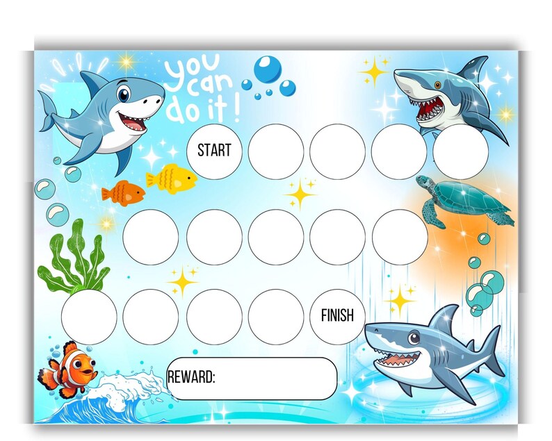 Shark Reward Chart - Ocean Reward Chart - Under the Sea Behavior Chart ...