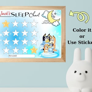 Bluey Sleeping Chart Kids Sleeping Chart Reward Chart Sleep Chart for ...