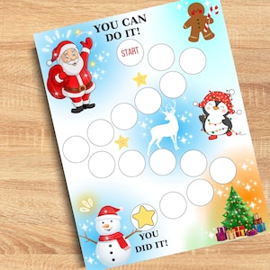 Christmas Reward Chart - Printable Kids Reward Chart - Snowman Sticker ...
