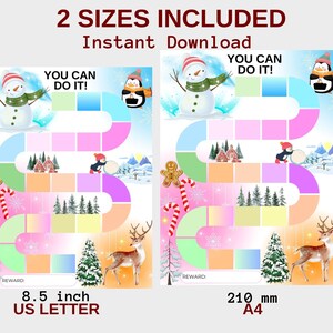 Christmas Reward Chart for Kids - Snowman Sticker Chart - Santa Prize ...