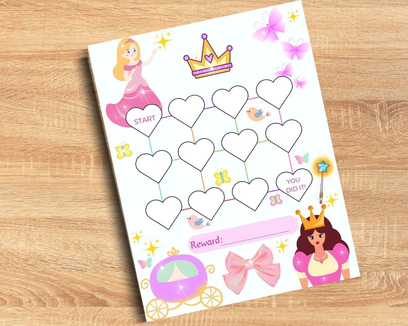 Princess Reward Chart Printable for Girls | Chore Chart for Kids ...