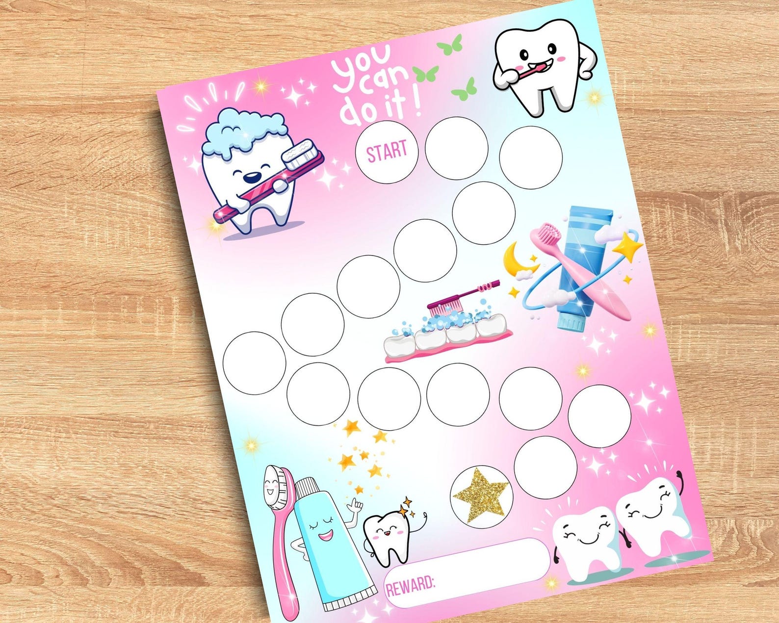 Teeth Brushing Reward Chart Tooth Brushing Reward Chart Sticker Chart ...