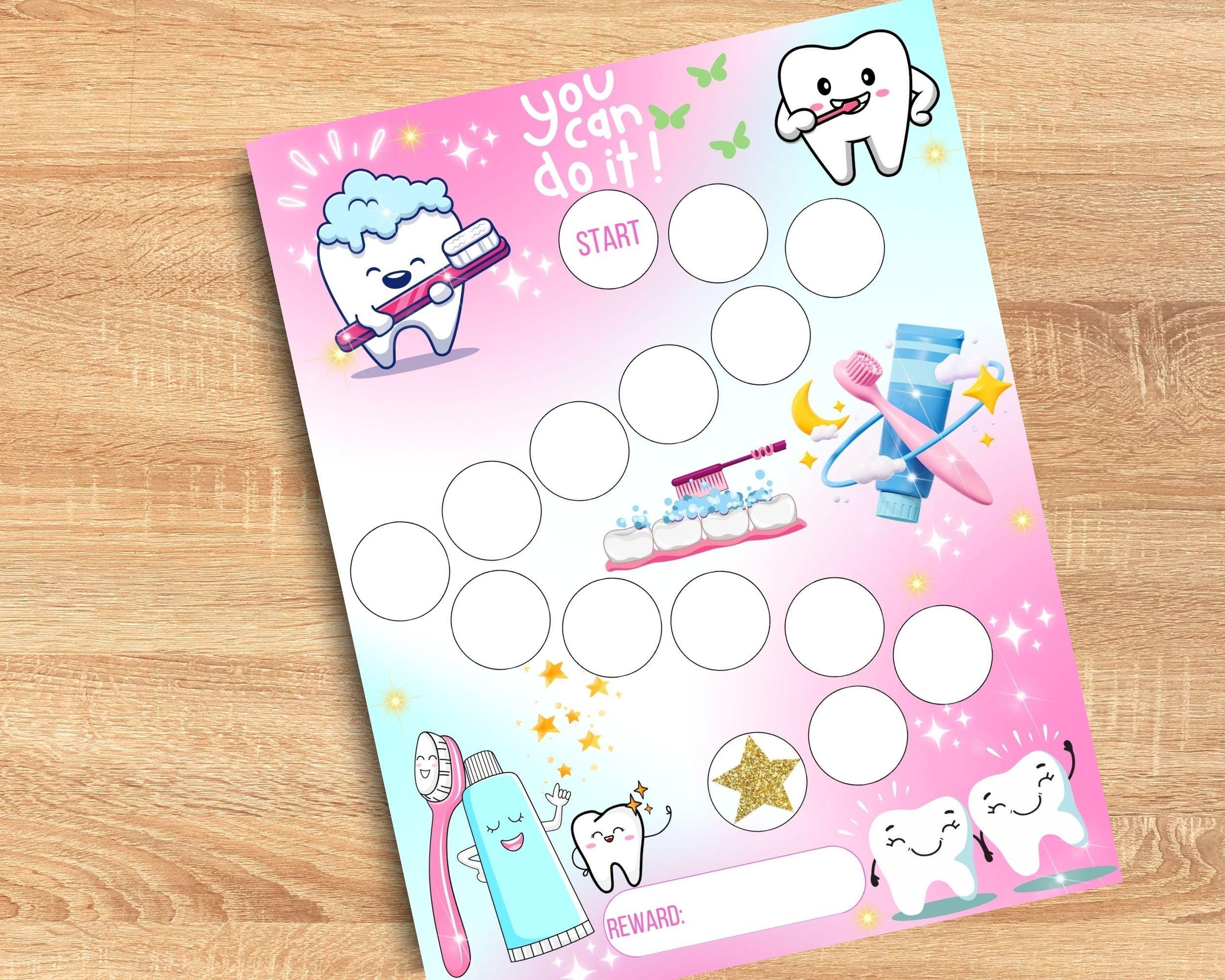 Teeth Brushing Reward Chart Tooth Brushing Reward Chart Sticker Chart ...