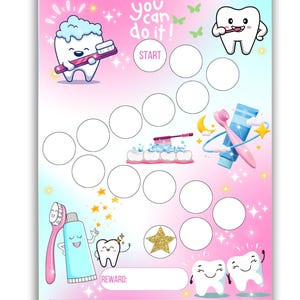 Teeth Brushing Reward Chart - Tooth Brushing Reward Chart - Sticker ...