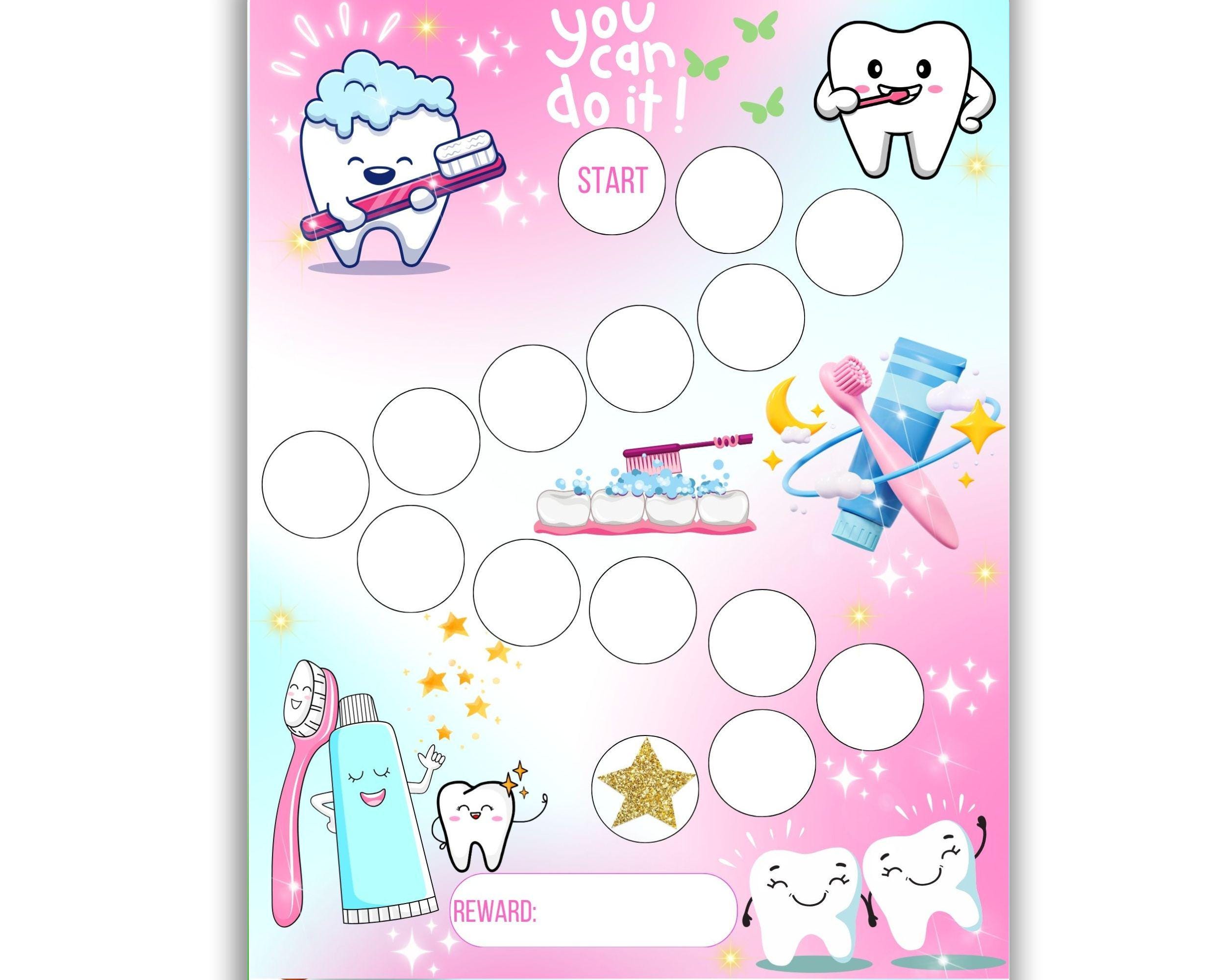 Teeth Brushing Reward Chart - Tooth Brushing Reward Chart - Sticker ...