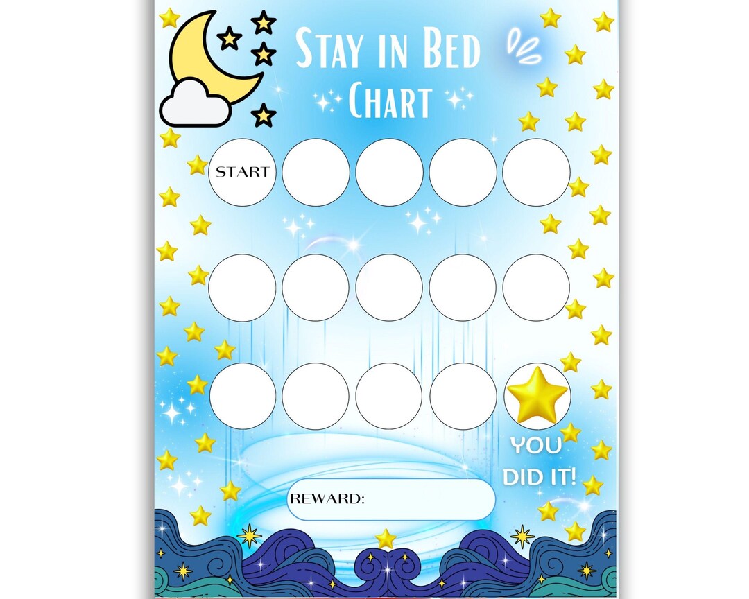 Kids Sleep Reward Chart: Printable Bedtime Routine & Behavior Tracker ...