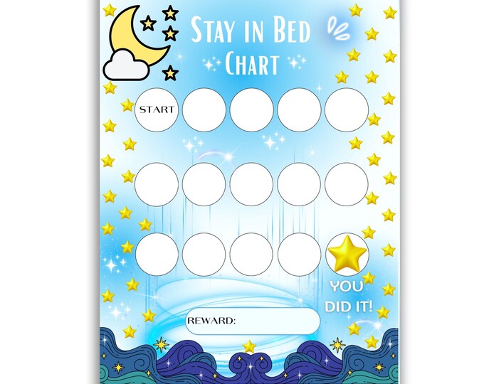 Printable Sleep Routine Reward Chart: Bedtime Tracker for Toddlers (A4 ...