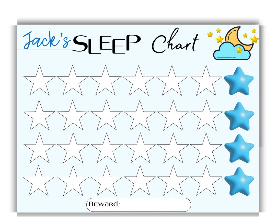 Weekly Sleeping Chart for Kids - Printable Sleep Reward Chart - Stay in ...