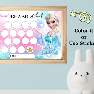 Frozen Reward Chart Elsa Reward Chart girls Princess Reward Chart Potty ...