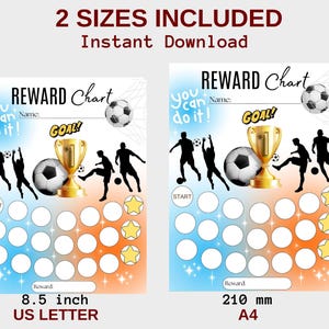 Football Reward Chart - Boys Behavior Chart - Kids Chore Chart ...
