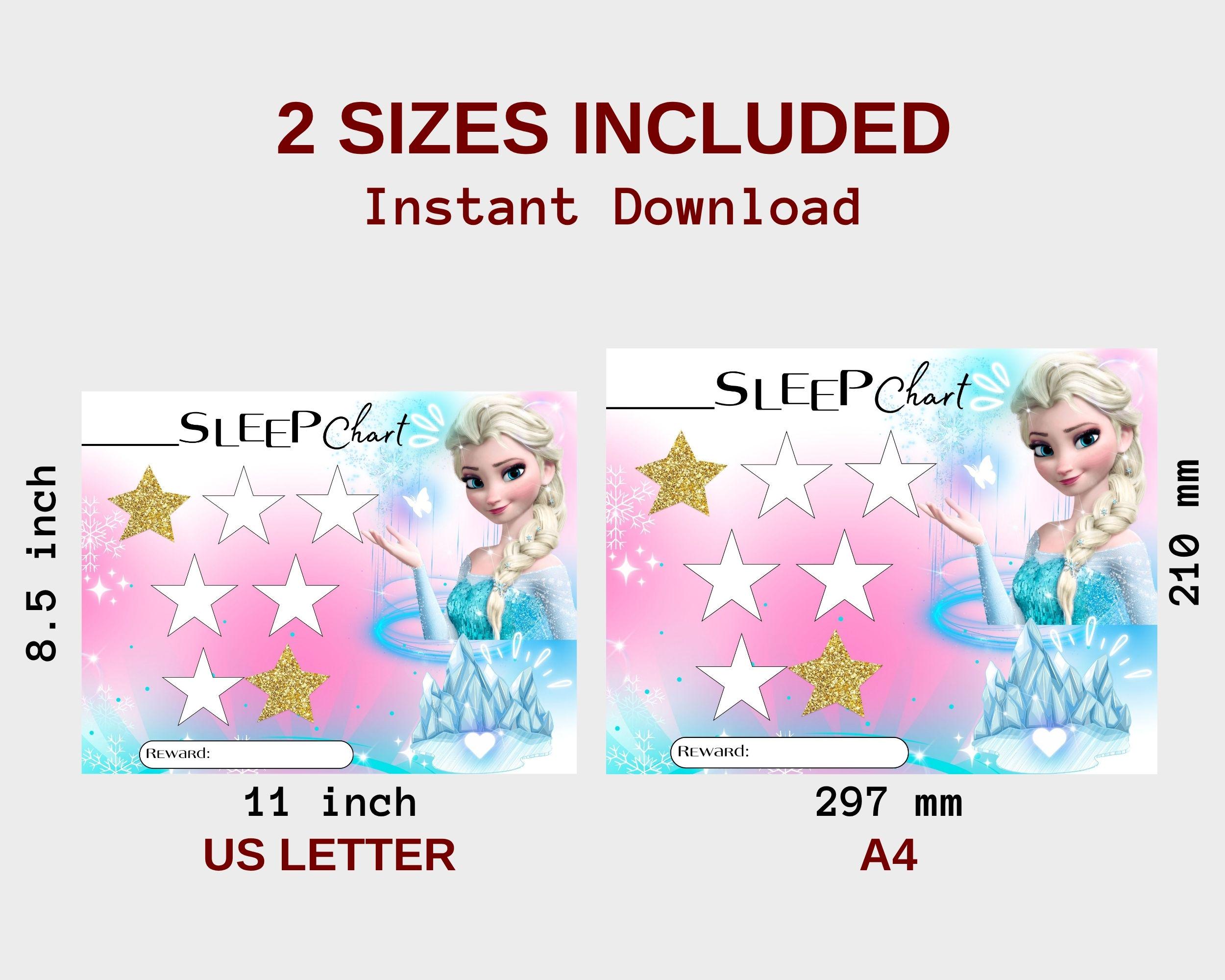 Elsa Sleep Reward Chart for Kids – Frozen Bedtime Routine Tracker ...