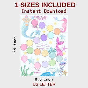 Printable Mermaid Reward Chart Ocean Reward Chart Under the Sea ...