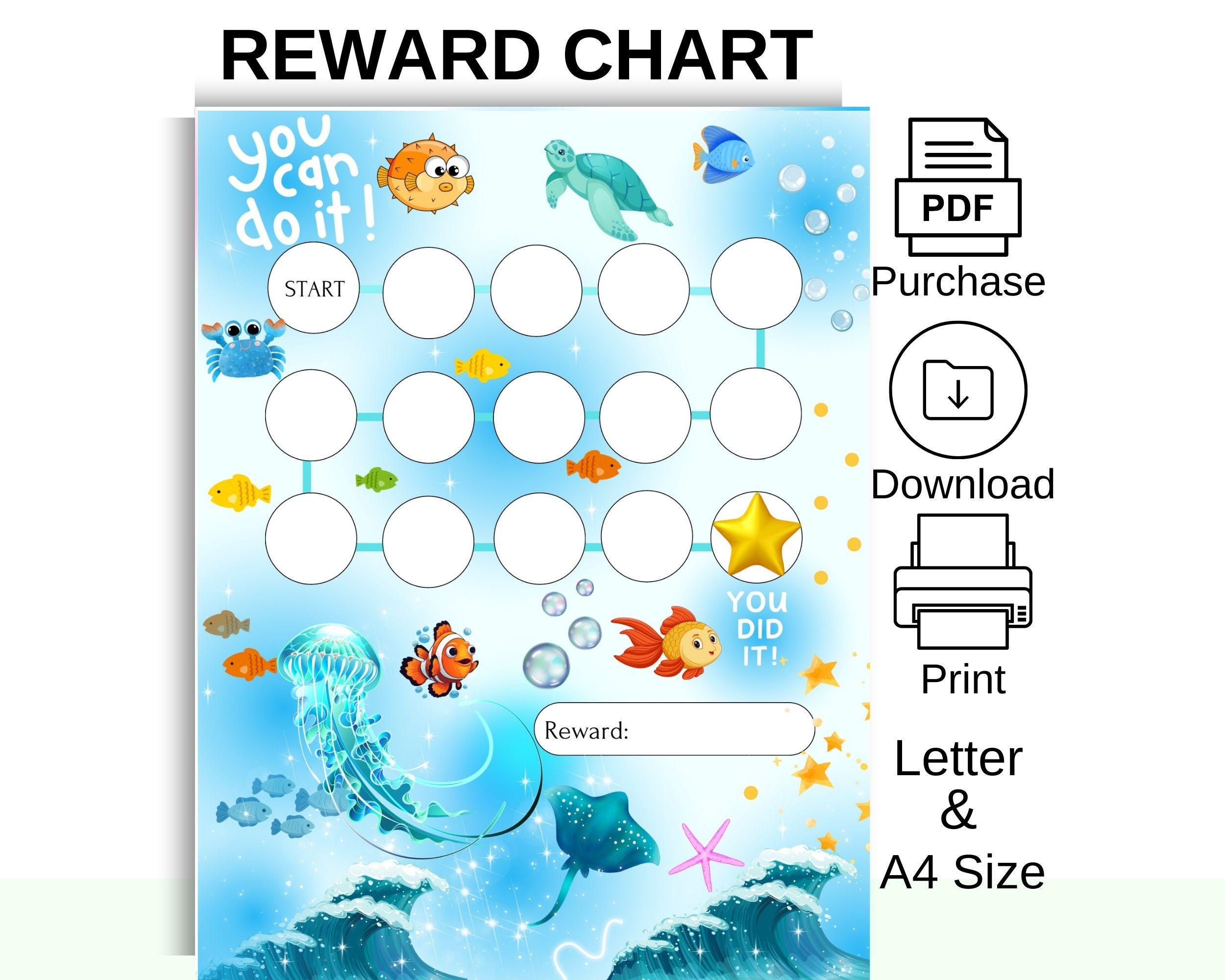Ocean Reward Chart - Fish Reward Chart - Under the Sea Behavior Chart ...