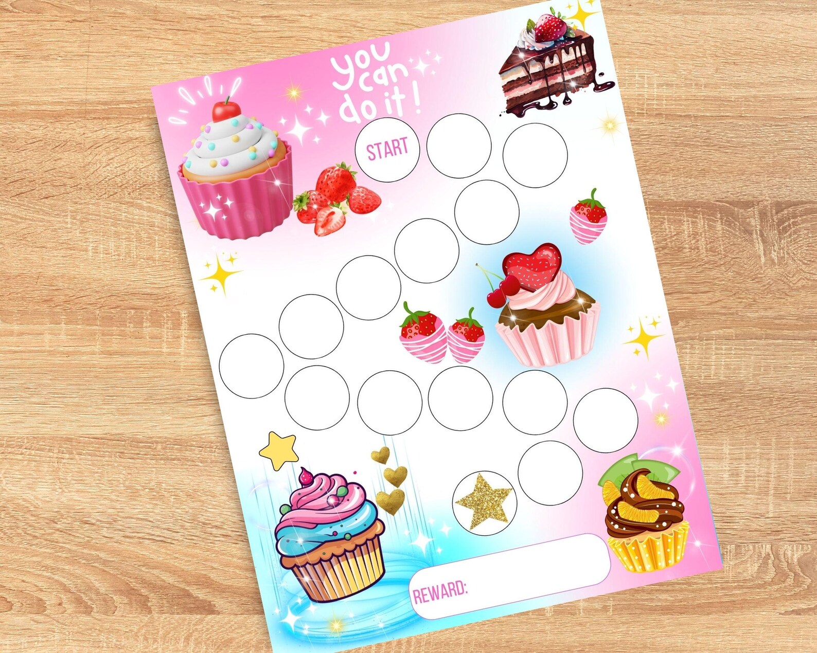 Printable Cupcake Reward Chart for Girls – Chore, Potty, Reading ...
