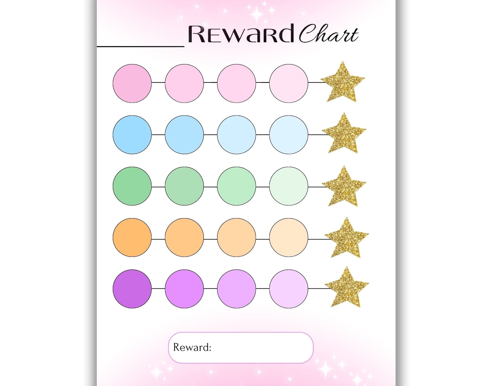 Printable Rainbow Reward Chart Kids Reward Chart Toddler Reward Chart ...