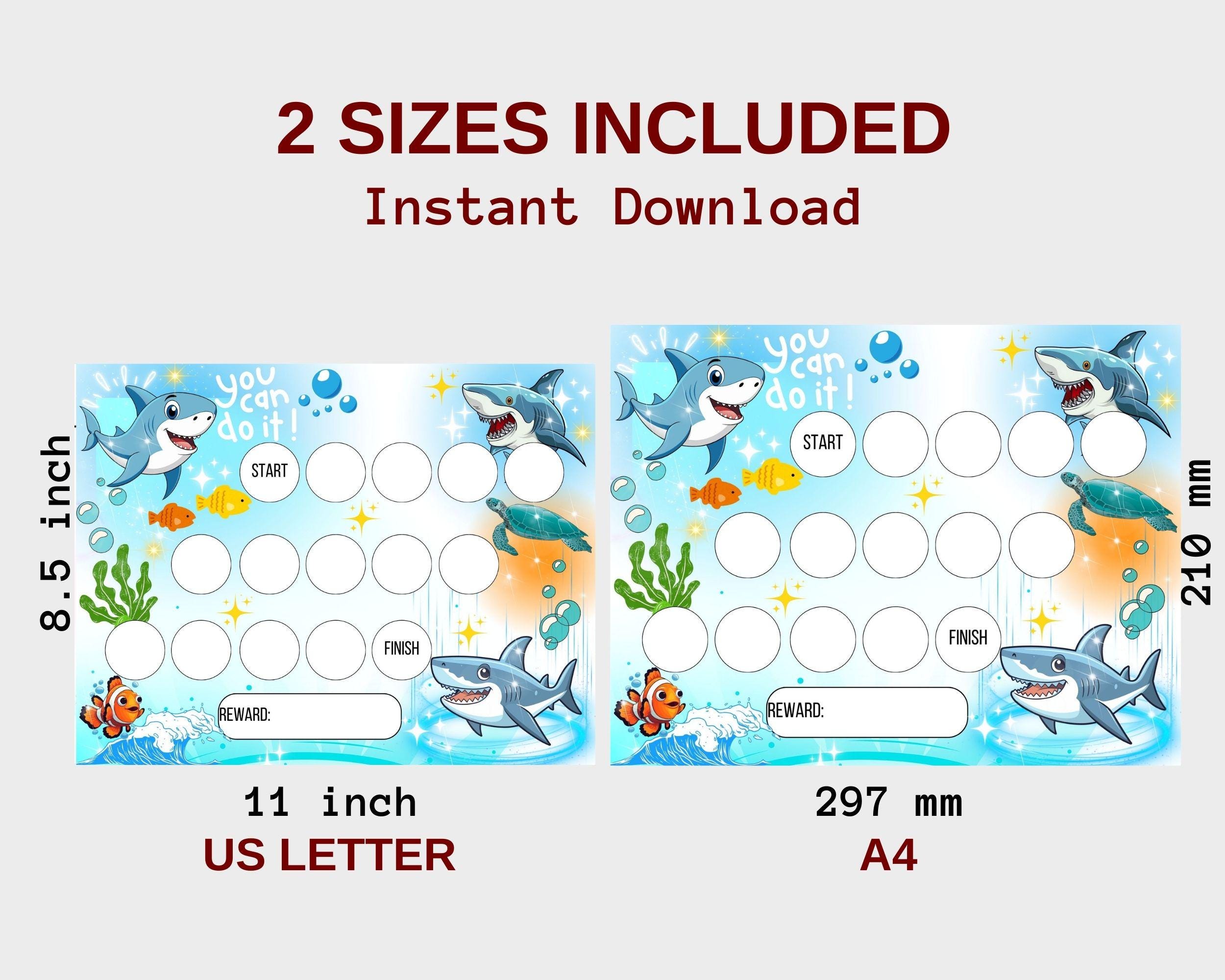 Shark Reward Chart - Ocean Reward Chart - Under the Sea Behavior Chart ...