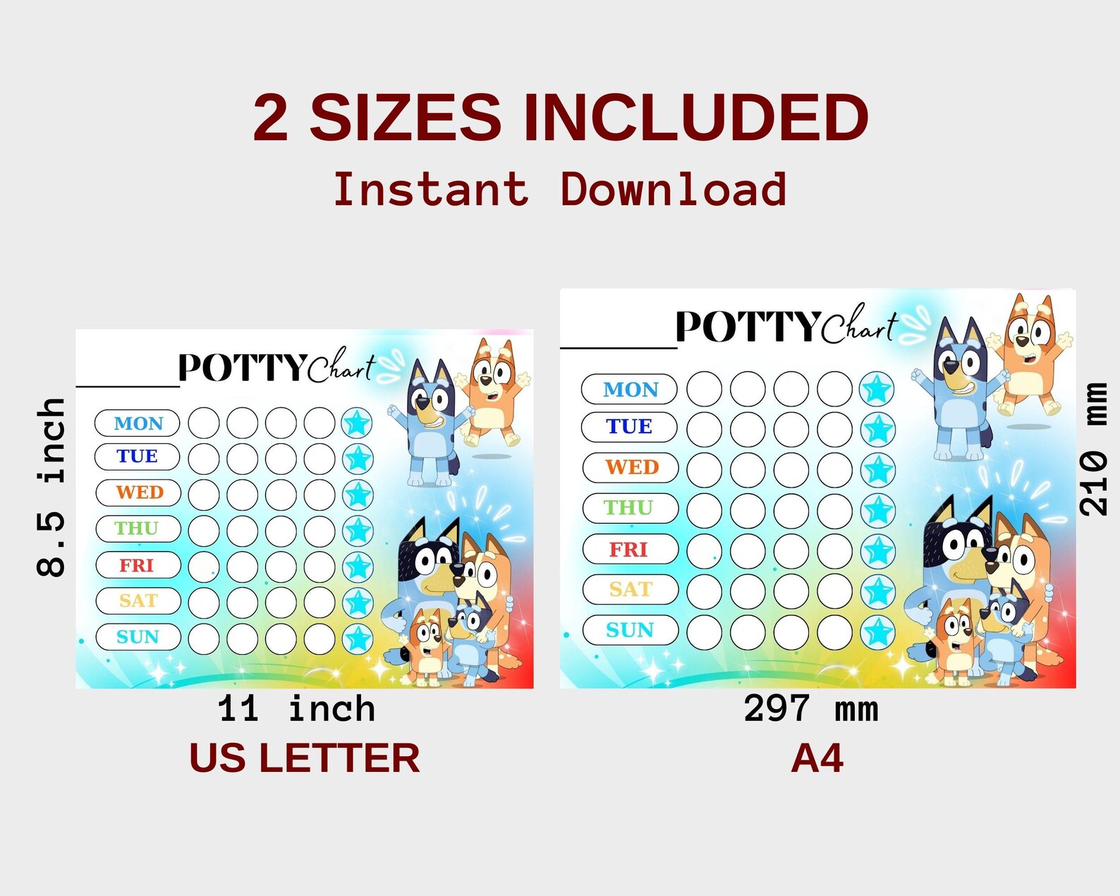 Bluey Reward Chart - Bluey Potty Training Chart - Toilet Training ...