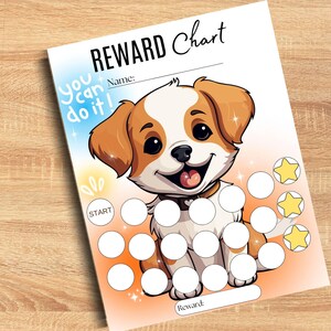 Printable Dog Reward Chart for Kids - Puppy Reward Chart -behavior ...