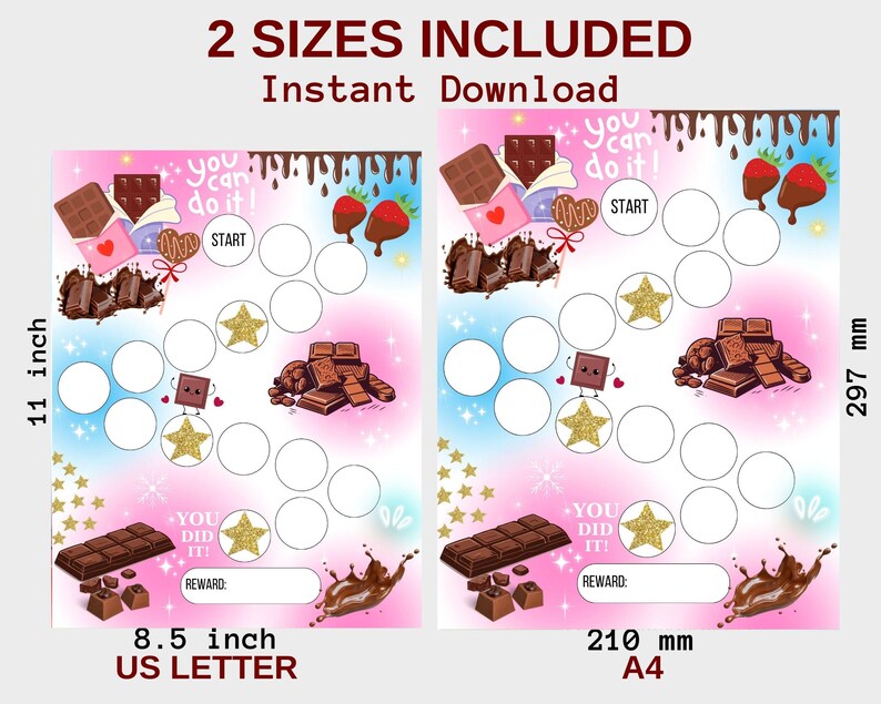 Chocolate Reward Chart - Candy Chore Chart for Kids - Printable Treat ...