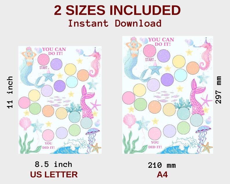 Printable Mermaid Reward Chart - Ocean Reward Chart - Under the Sea ...