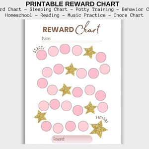 Printable Reward Chart - Reward Chart for Girls - Sticker Chart ...
