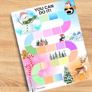 Christmas Reward Chart for Kids - Snowman Sticker Chart - Santa Prize ...