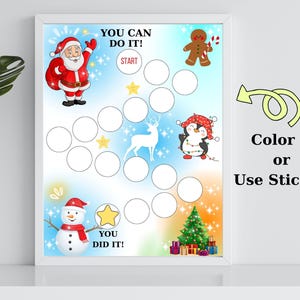 Christmas Reward Chart - Printable Kids Reward Chart - Snowman Sticker ...