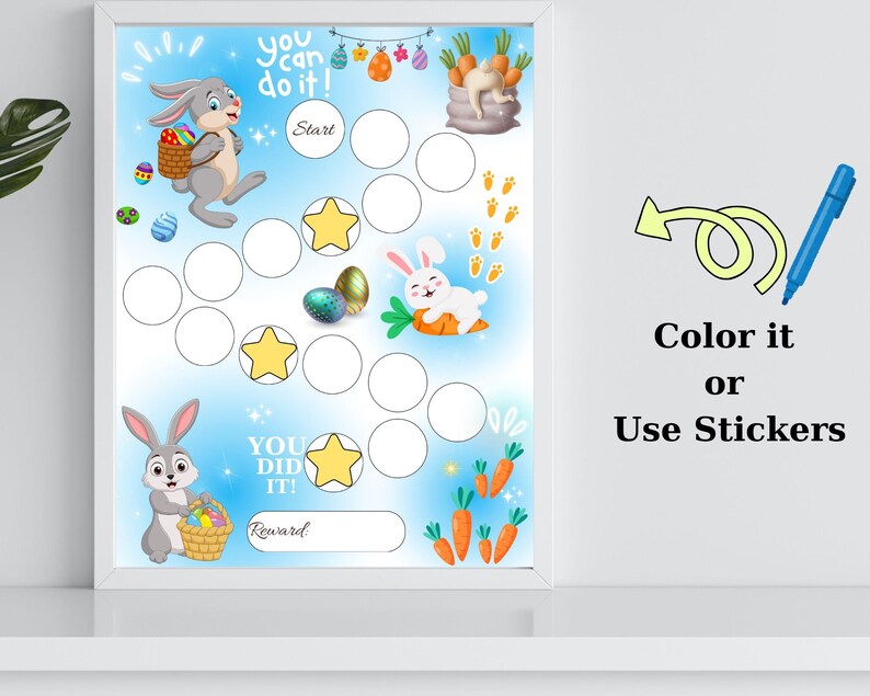 Easter Bunny Reward Chart - Bunny Sticker Chart - Chore Chart - Kids ...
