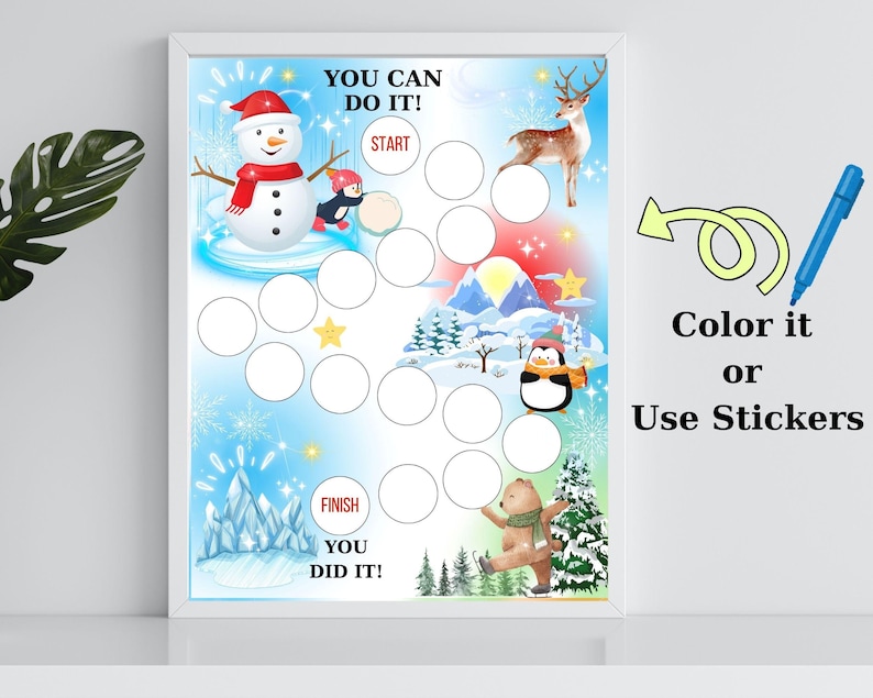 Printable Winter Reward Chart - Christmas Reward Chart - Snowman ...