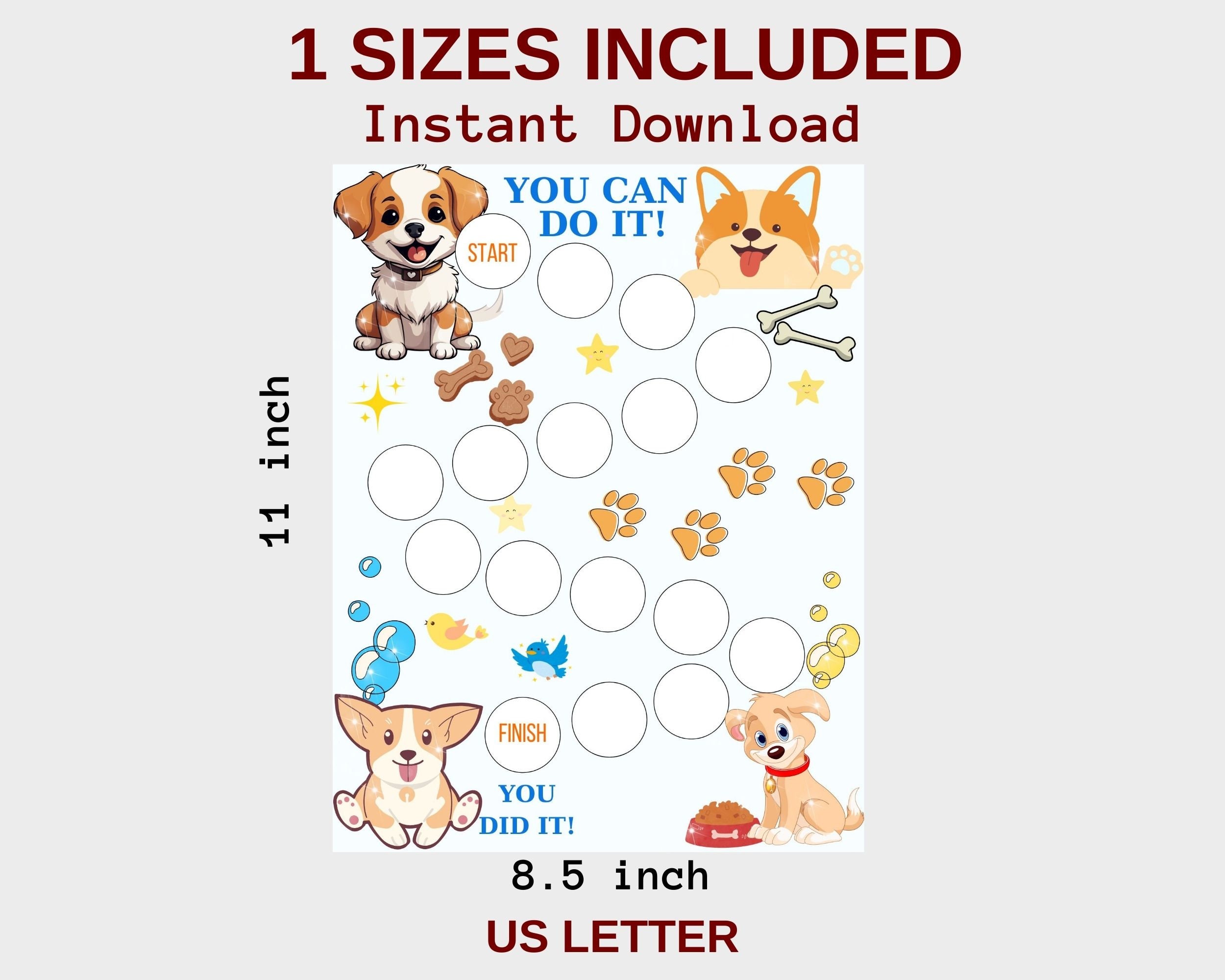 Printable Dog Reward Chart Kids Reward Chart Potty Training Chart ...