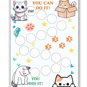 Printable Cat Reward Chart Bundle - Kids Reward Chart - Potty Training ...