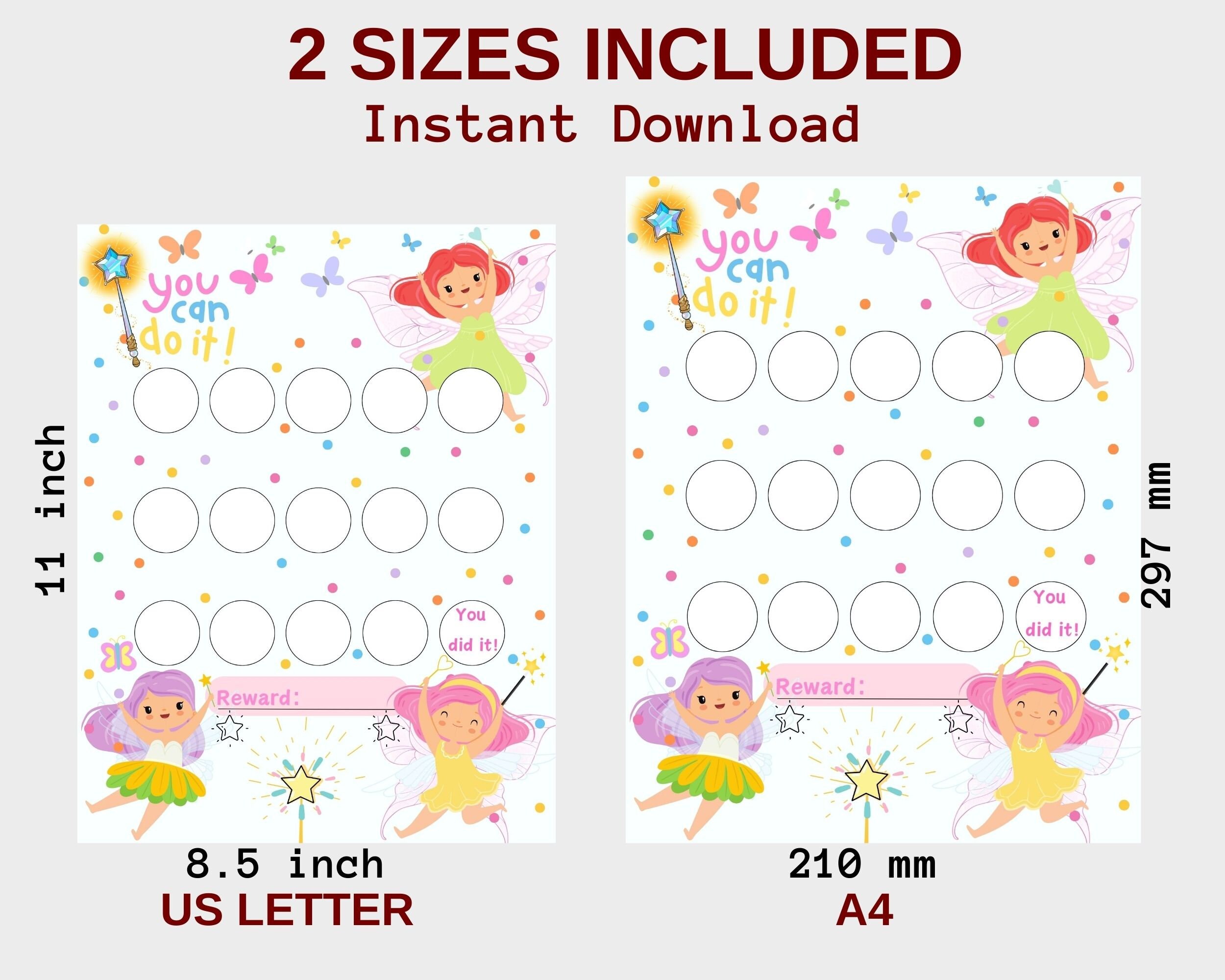Fairy Reward Chart Girls Behavior Chart Kids Girls Chore Chart Sleeping ...