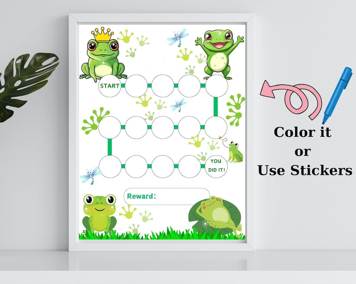 Frog Reward Charts Kids Reward Chart Behavior Chart Potty Training ...