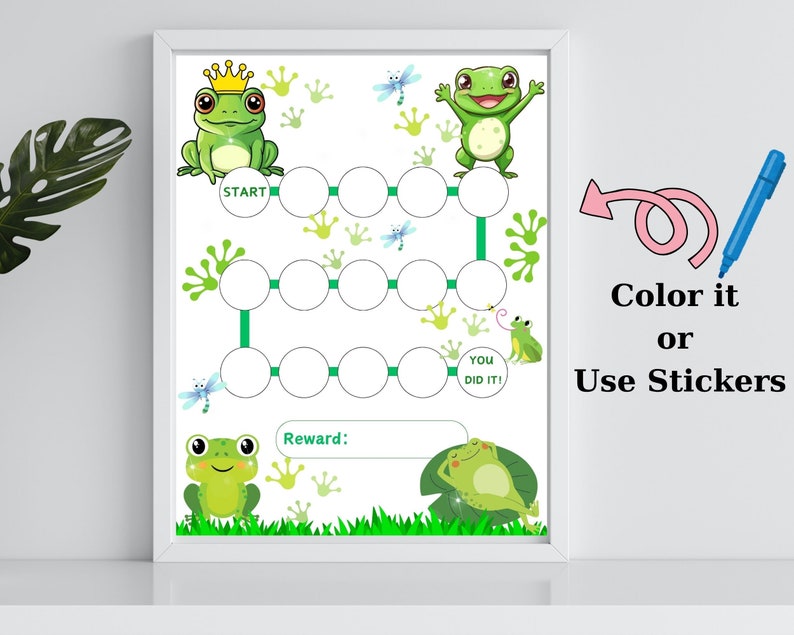 Frog Reward Charts Kids Reward Chart Behavior Chart Potty Training ...