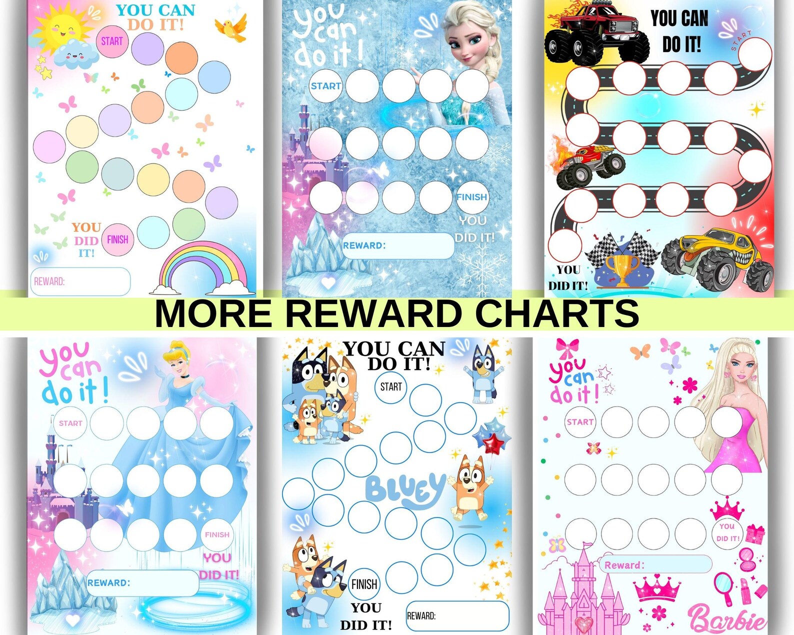 Reading Reward Chart - Kids Printable Reading Chart- Sticker Chart ...