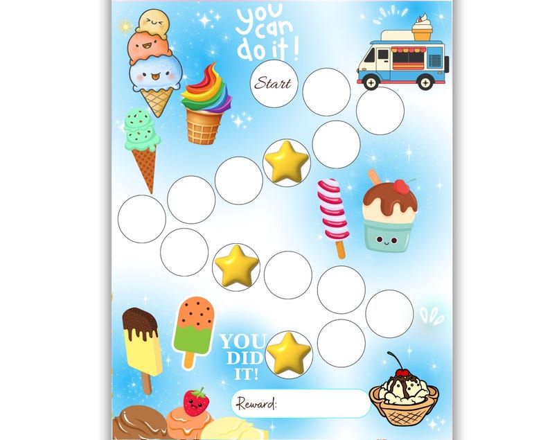 Cute Squirrel & Ice Cream Reward Charts for Kids - Printable Behavior ...