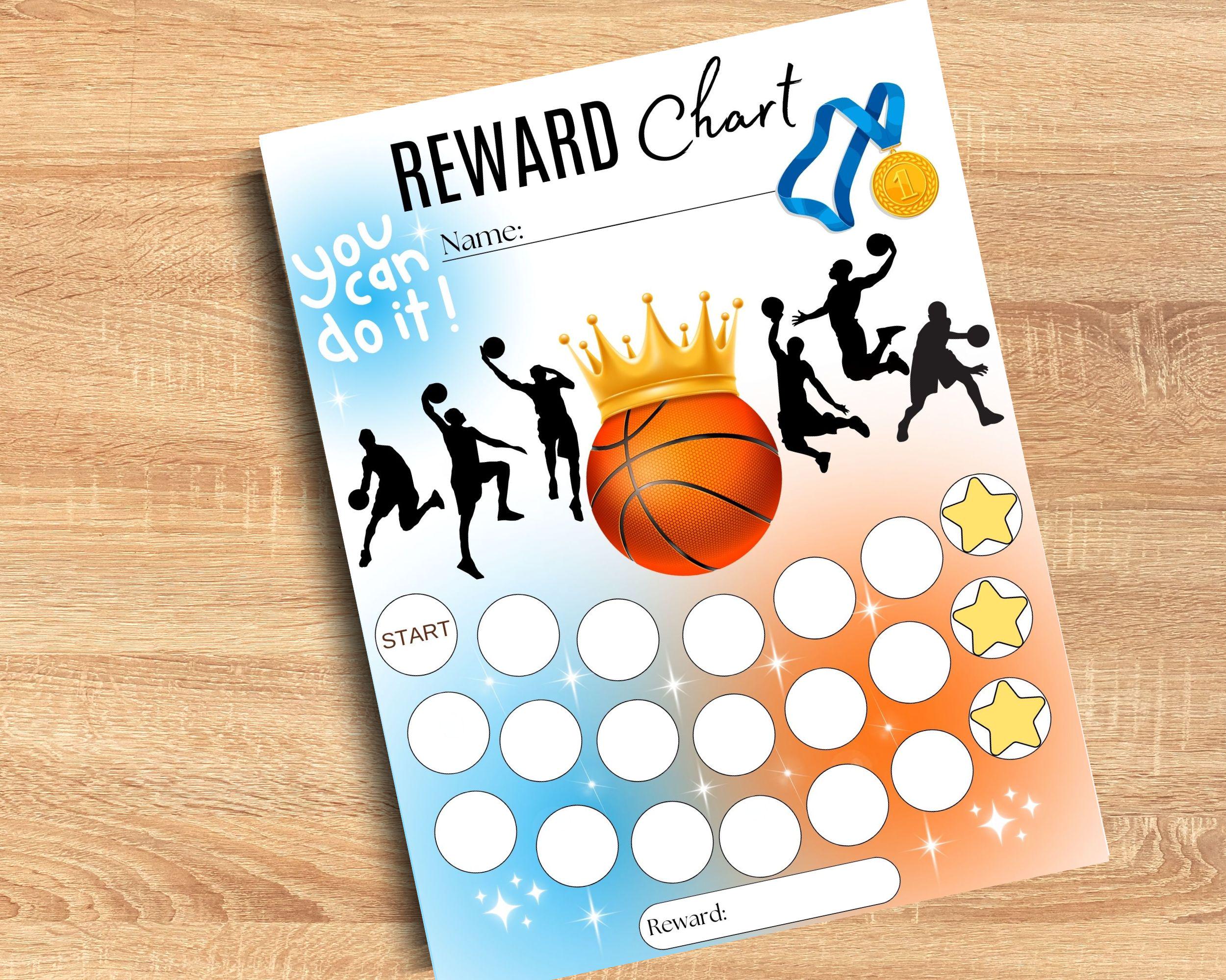 Basketball Reward Chart Boys Behavior Chart Chore Chart Sleeping Chart ...