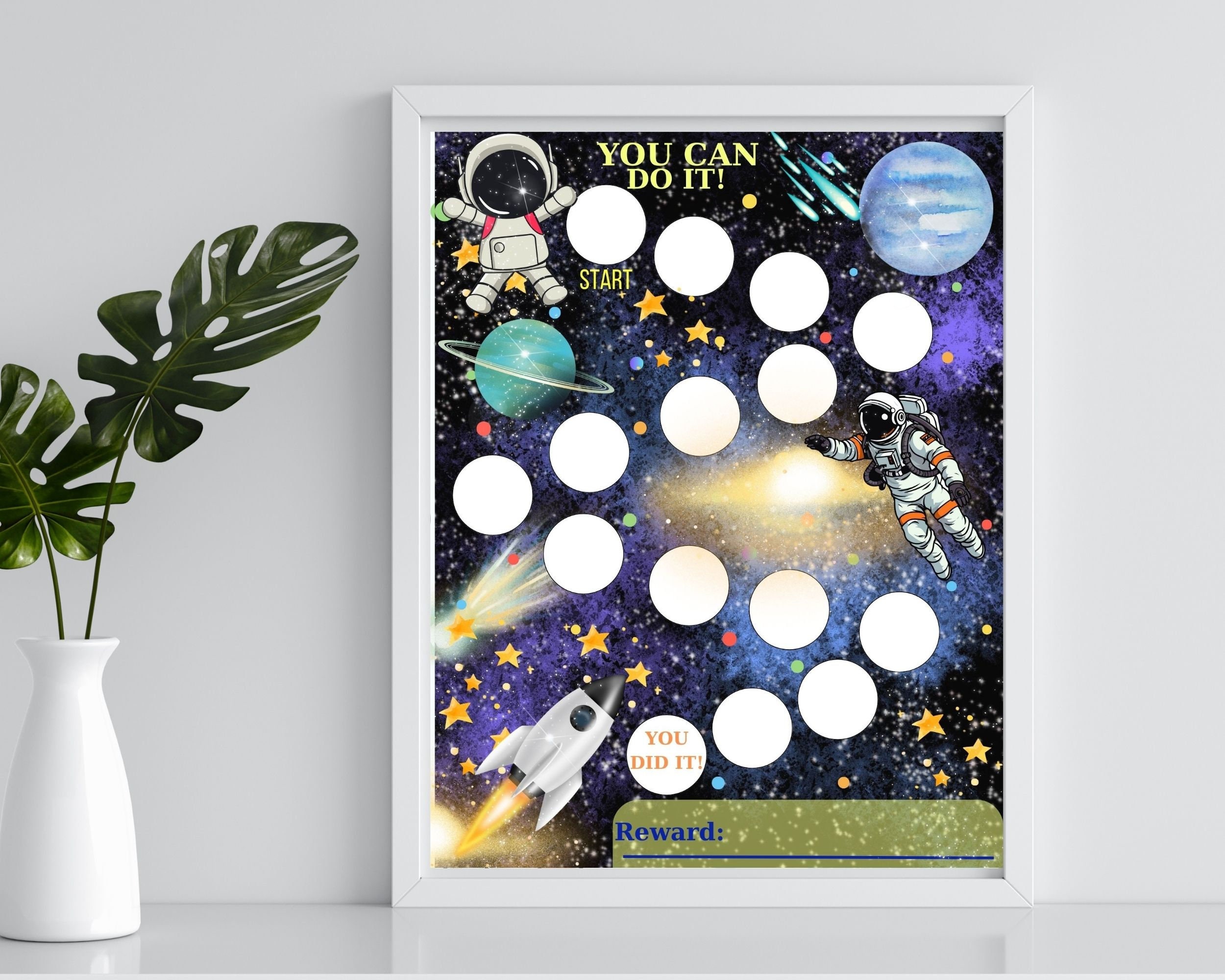 Space Reward Chart - Kids Reward Chart - Boys Behavior Chart - Boys ...