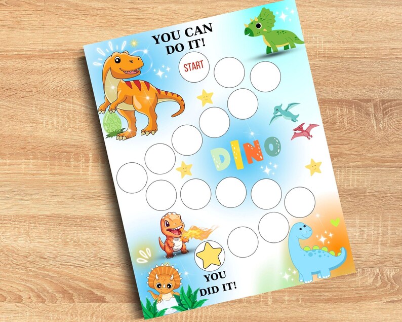 Dinosaur Reward Chart Potty Training Chart Chore Chart Boys Behavior ...