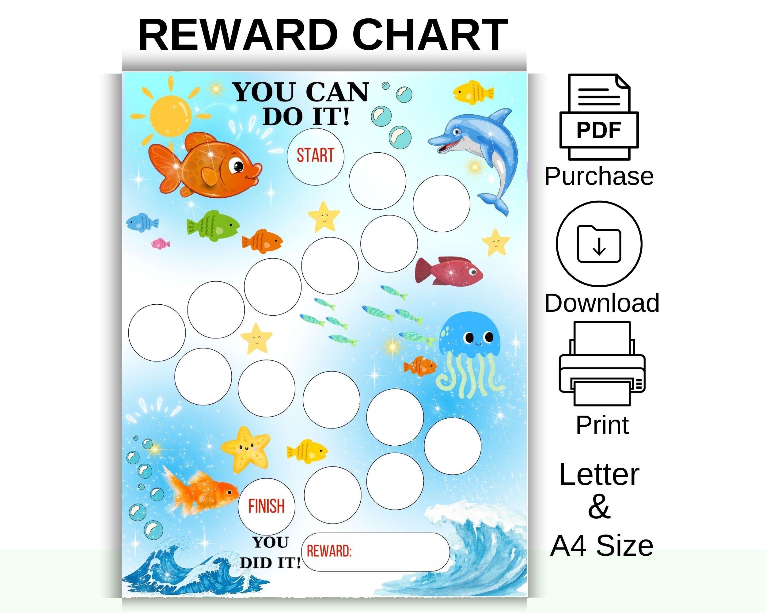 Ocean Reward Chart - Fish Reward Chart - Under the Sea Behavior Chart ...