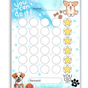 Dog Reward Chart - Behavior Chart - Potty Training - Sleep Chart - Dog ...