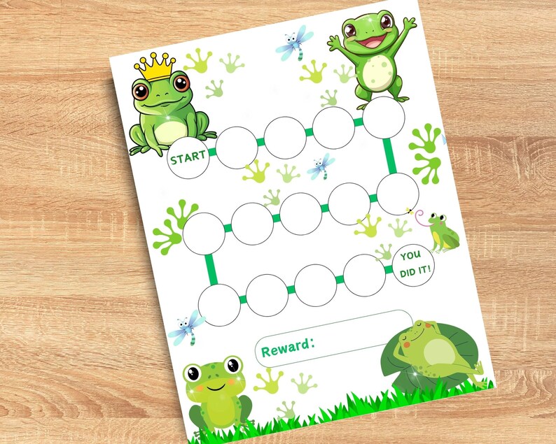 Frog Reward Charts Kids Reward Chart Behavior Chart Potty Training ...