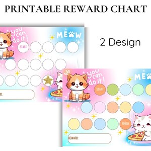 Printable Cat Reward Chart - Kids Reward Chart - Behavior Chart - Potty ...